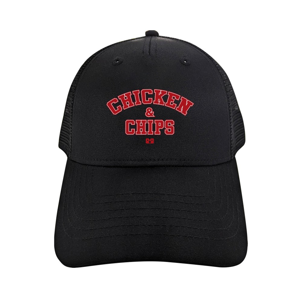 Red Rooster by DKM Blue. Chicken & Chips Crew Trucker Caps - Pack of 12